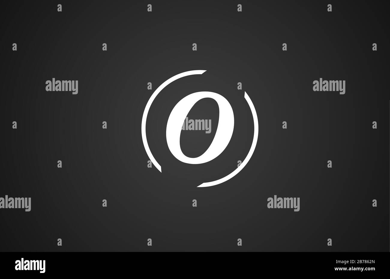 simple black white O letter logo icon alphabet with circle design for ...