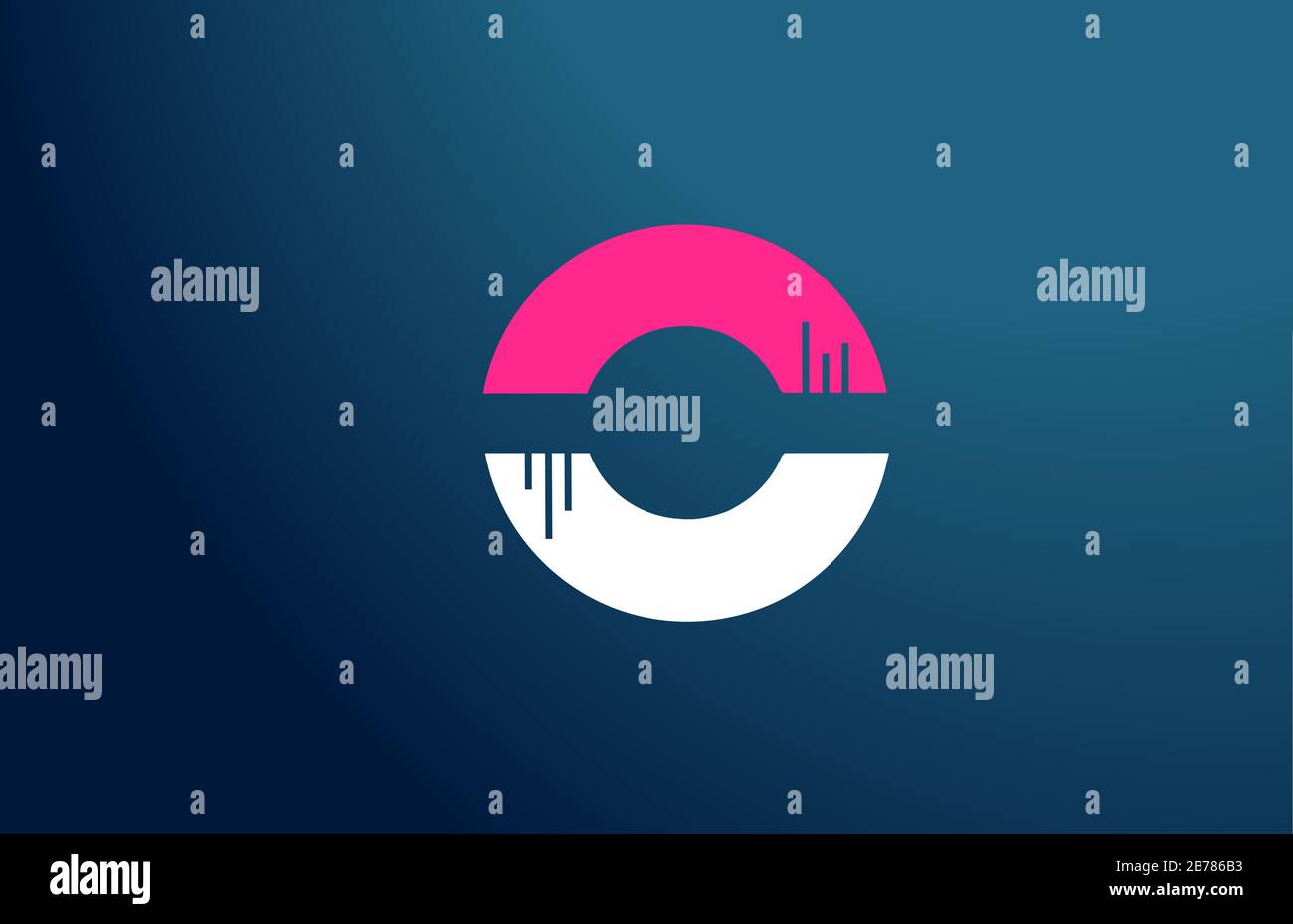 blue white pink alphabet C logo letter design icon for company and ...