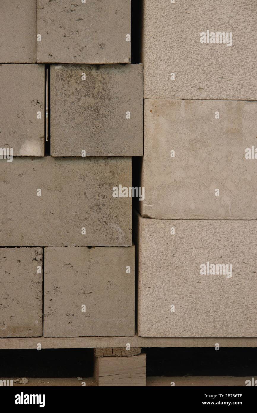 Cement blocks on a market place at day Stock Photo - Alamy
