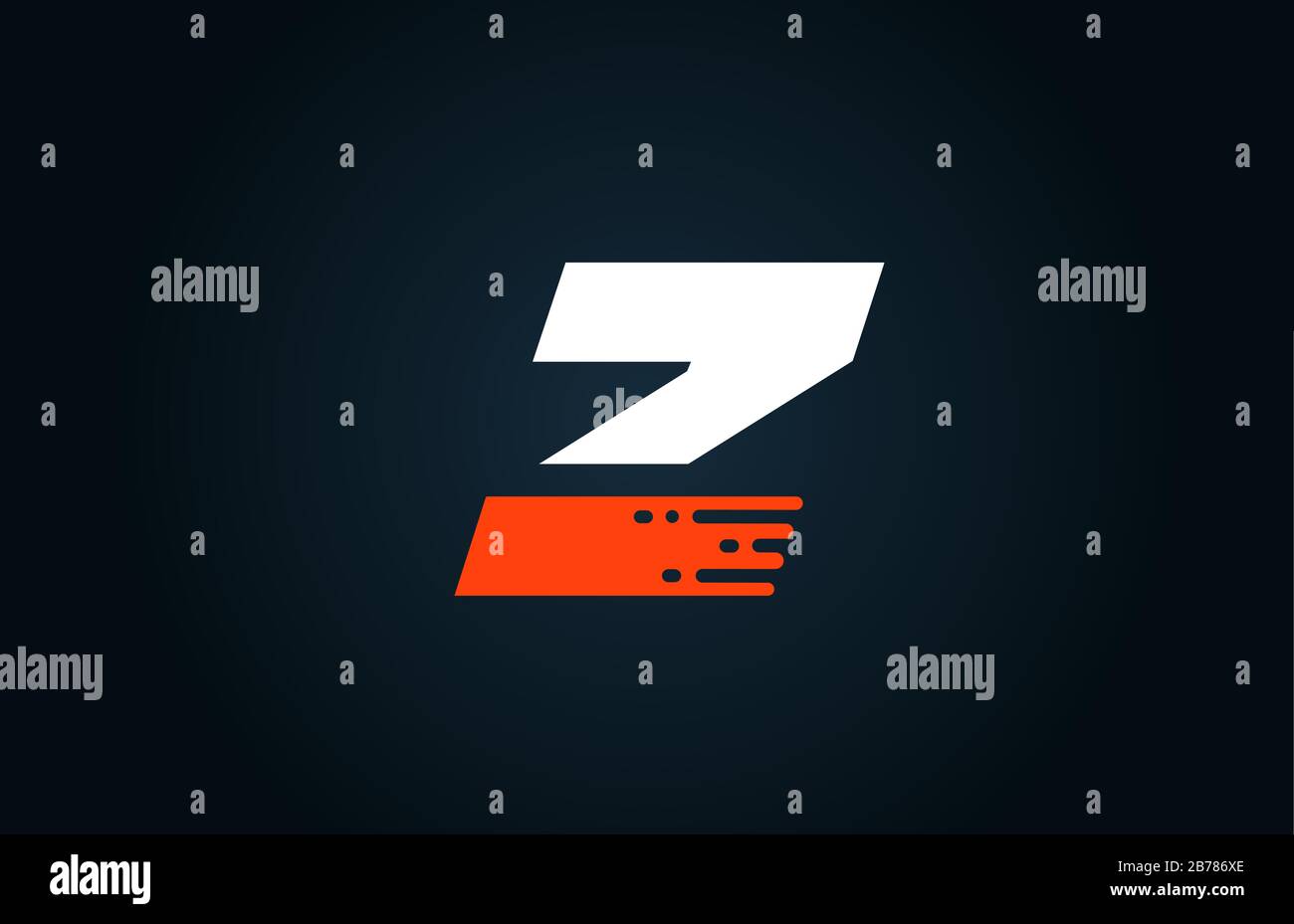 alphabet white orange blue letter logo Z icon design for business and ...