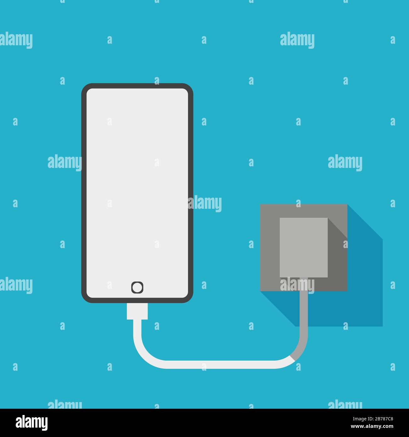 simple charging smartphone on blue Stock Vector Image & Art - Alamy