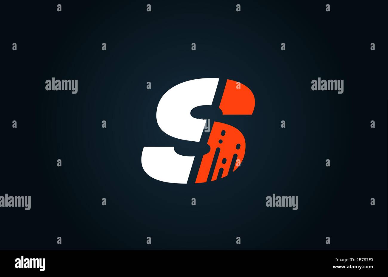 alphabet white orange blue letter logo S icon design for business and ...