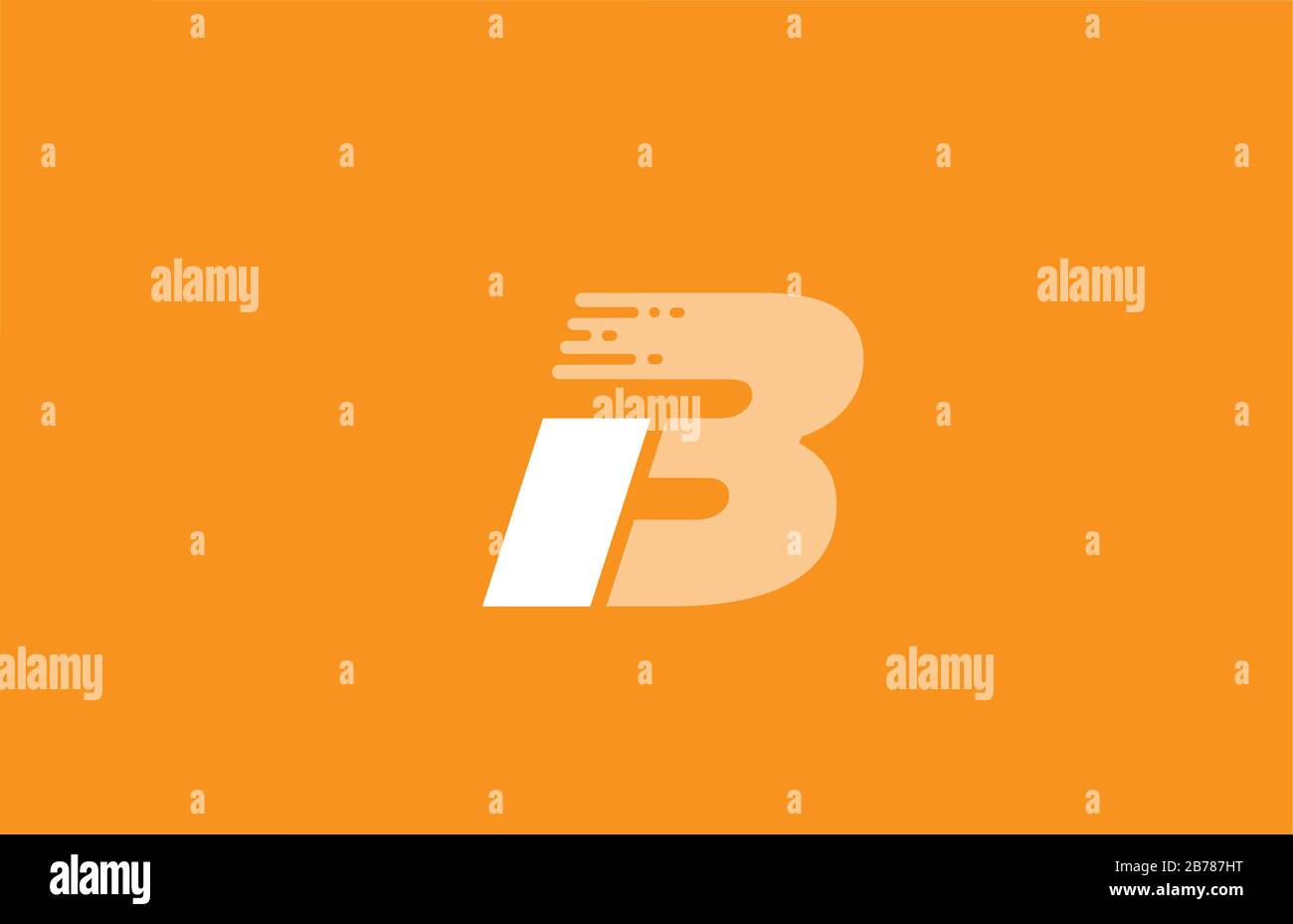 orange white alphabet B letter logo design icon for company and ...