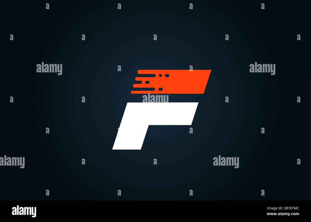 alphabet white orange blue letter logo F icon design for business and ...