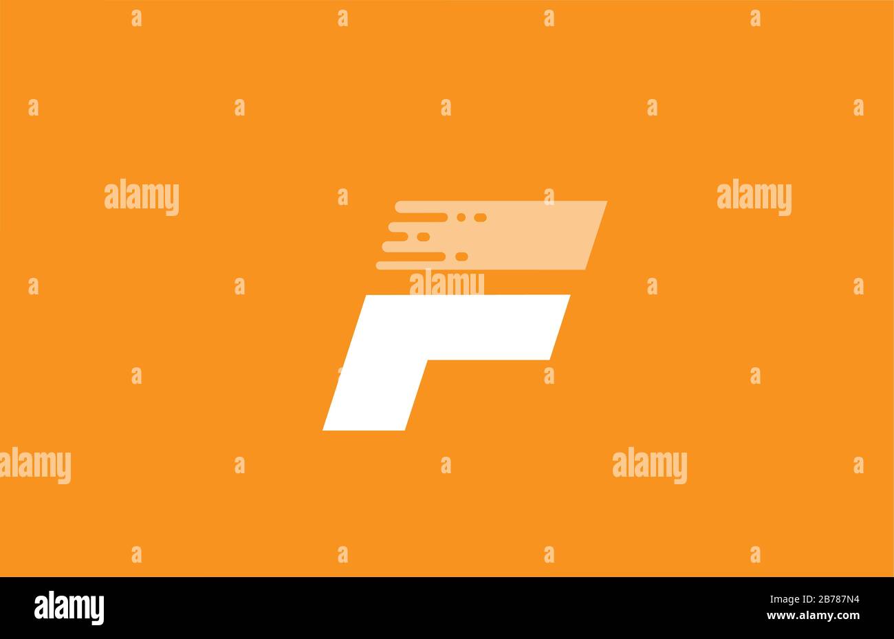 orange white alphabet F letter logo design icon for company and ...