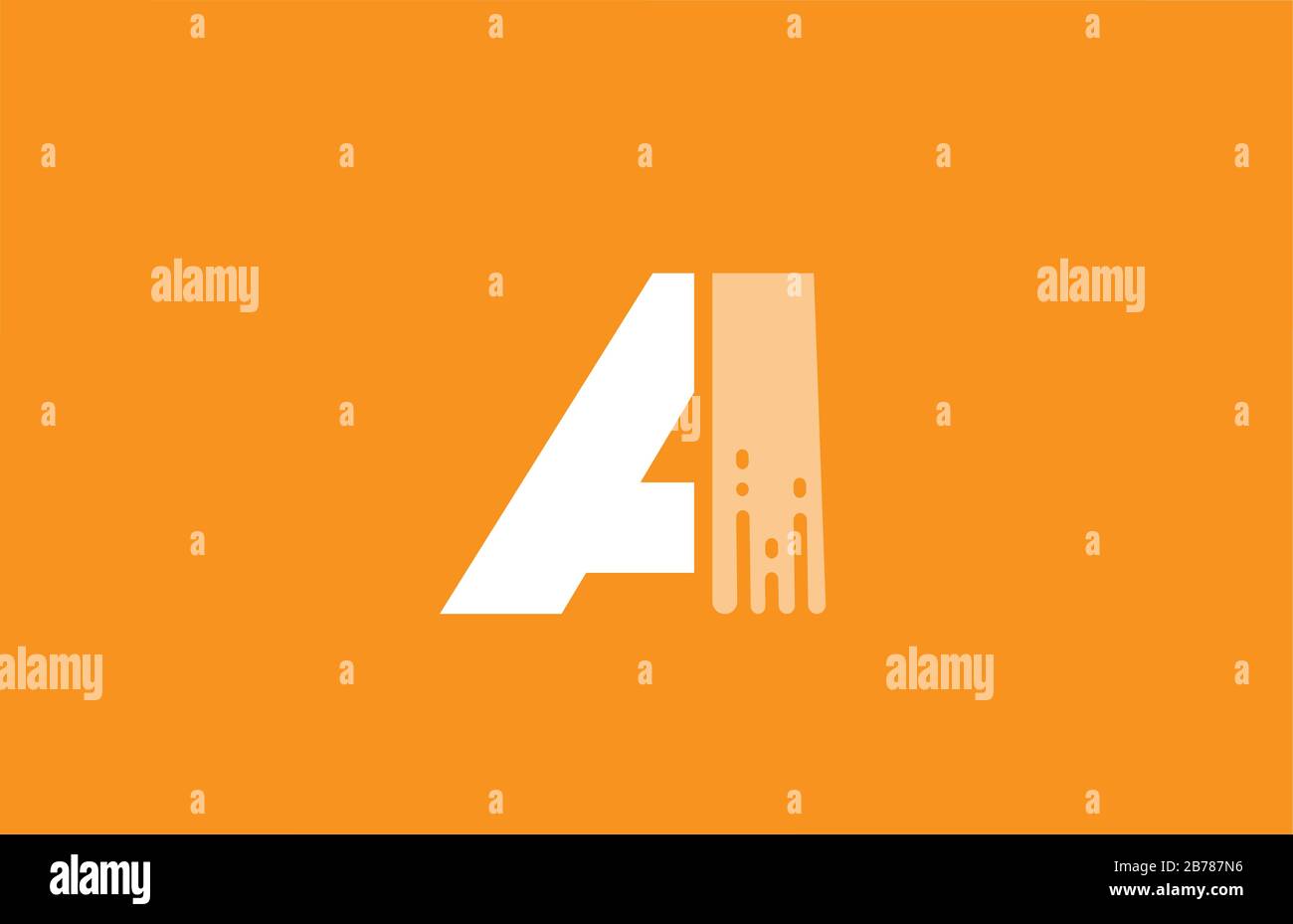 orange white alphabet A letter logo design icon for company and ...