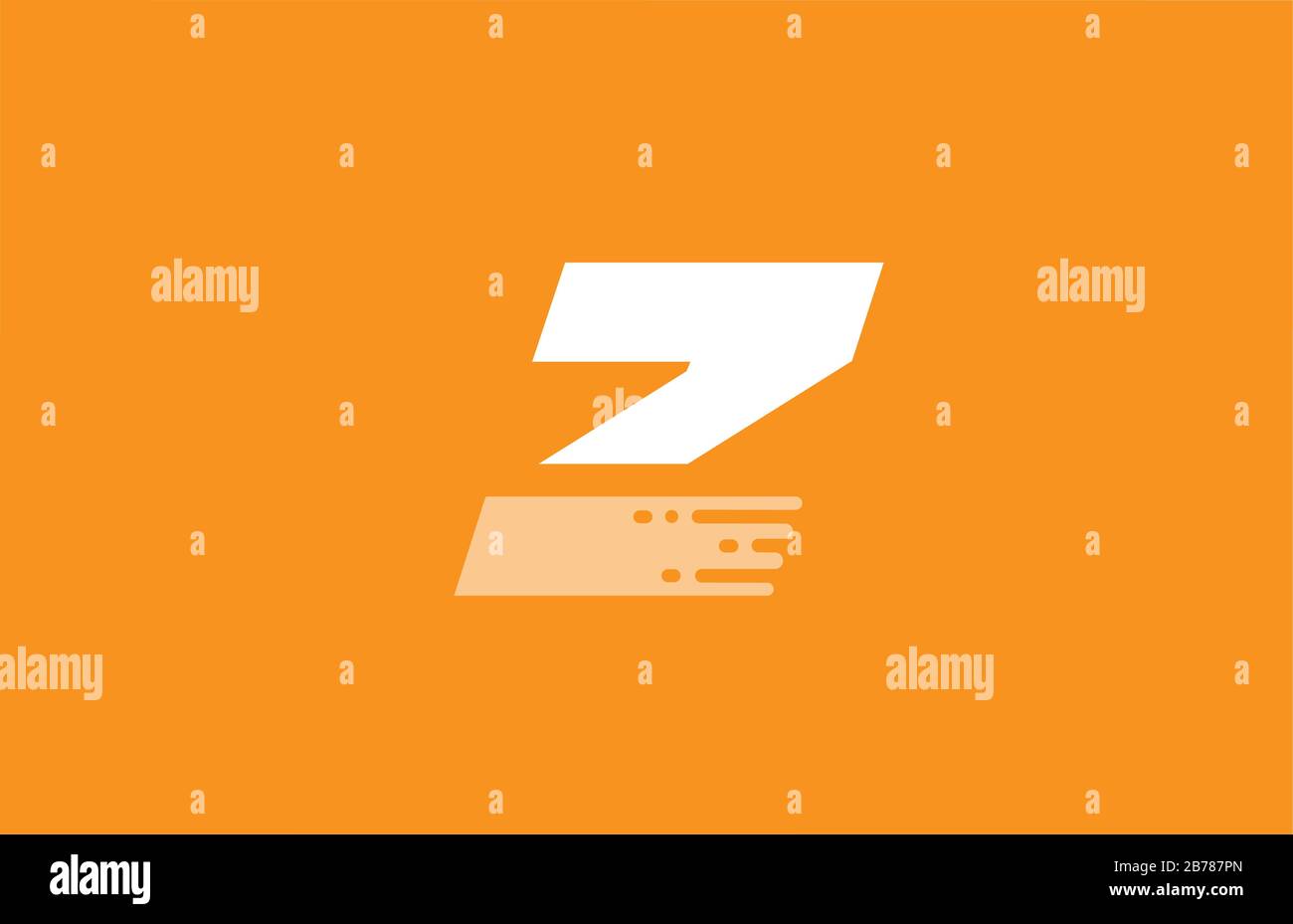 orange white alphabet Z letter logo design icon for company and ...