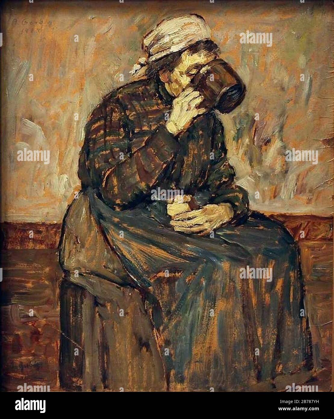 Alexander Gerbig - Trinkende Bäuerin (1904 Stock Photo - Alamy