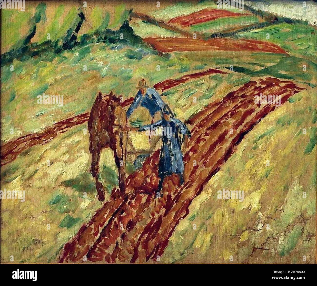 Alexander Gerbig - Zwei Bauern auf dem Feld (1914 Stock Photo - Alamy