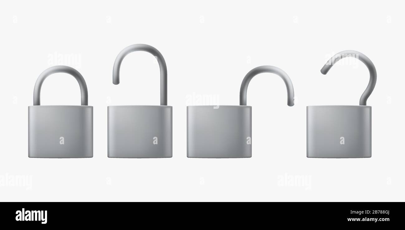 steel locks set on white Stock Vector Image & Art - Alamy