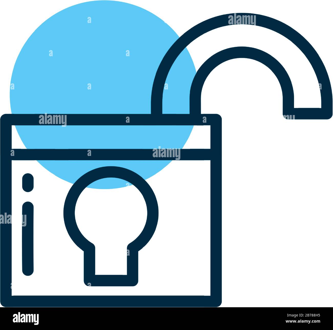 open padlock, line style icon vector illustration design Stock Vector ...