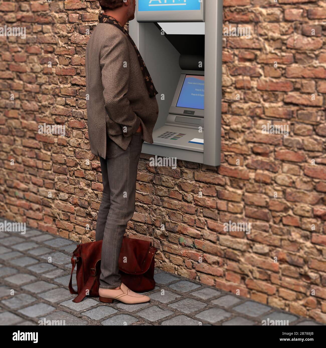 3d man atm machine credit hi-res stock photography and images - Alamy