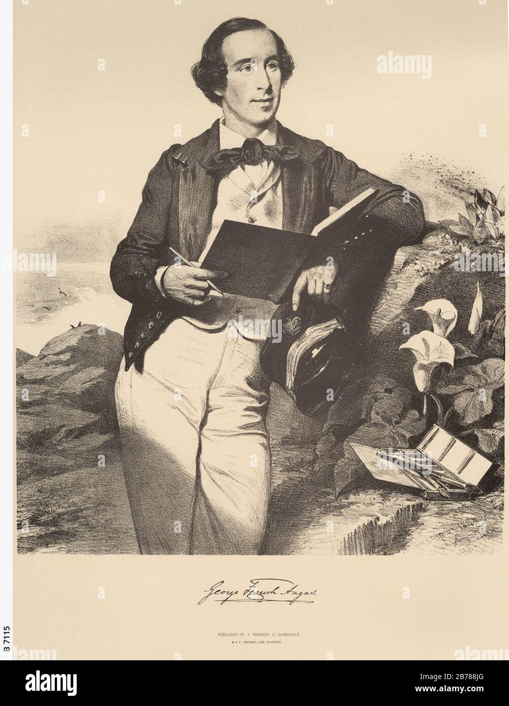 George French Angas, print by Charles Baugniet, 1849 Stock Photo - Alamy