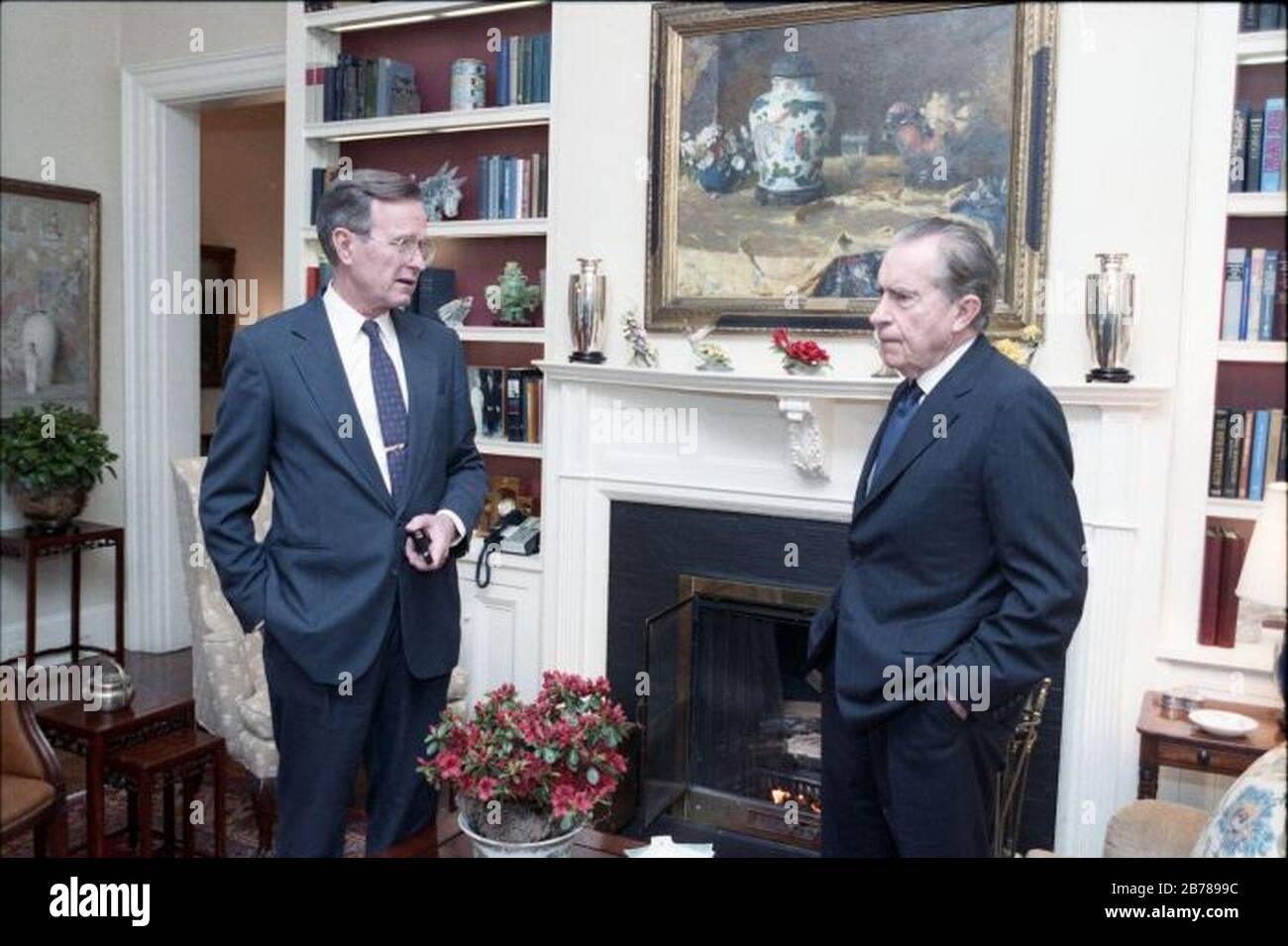 George H. W. Bush and Richard Nixon Stock Photo - Alamy