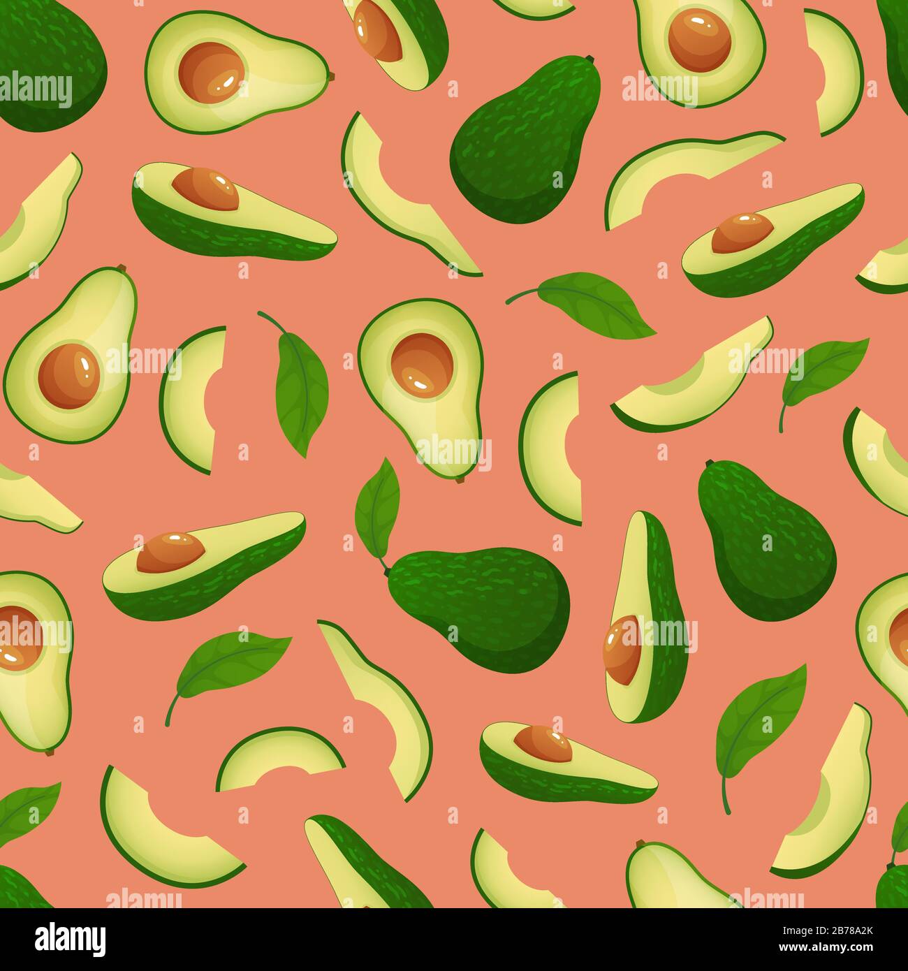 Seamless avocado pattern. Diet fruit, healthy natural food and ripe ...