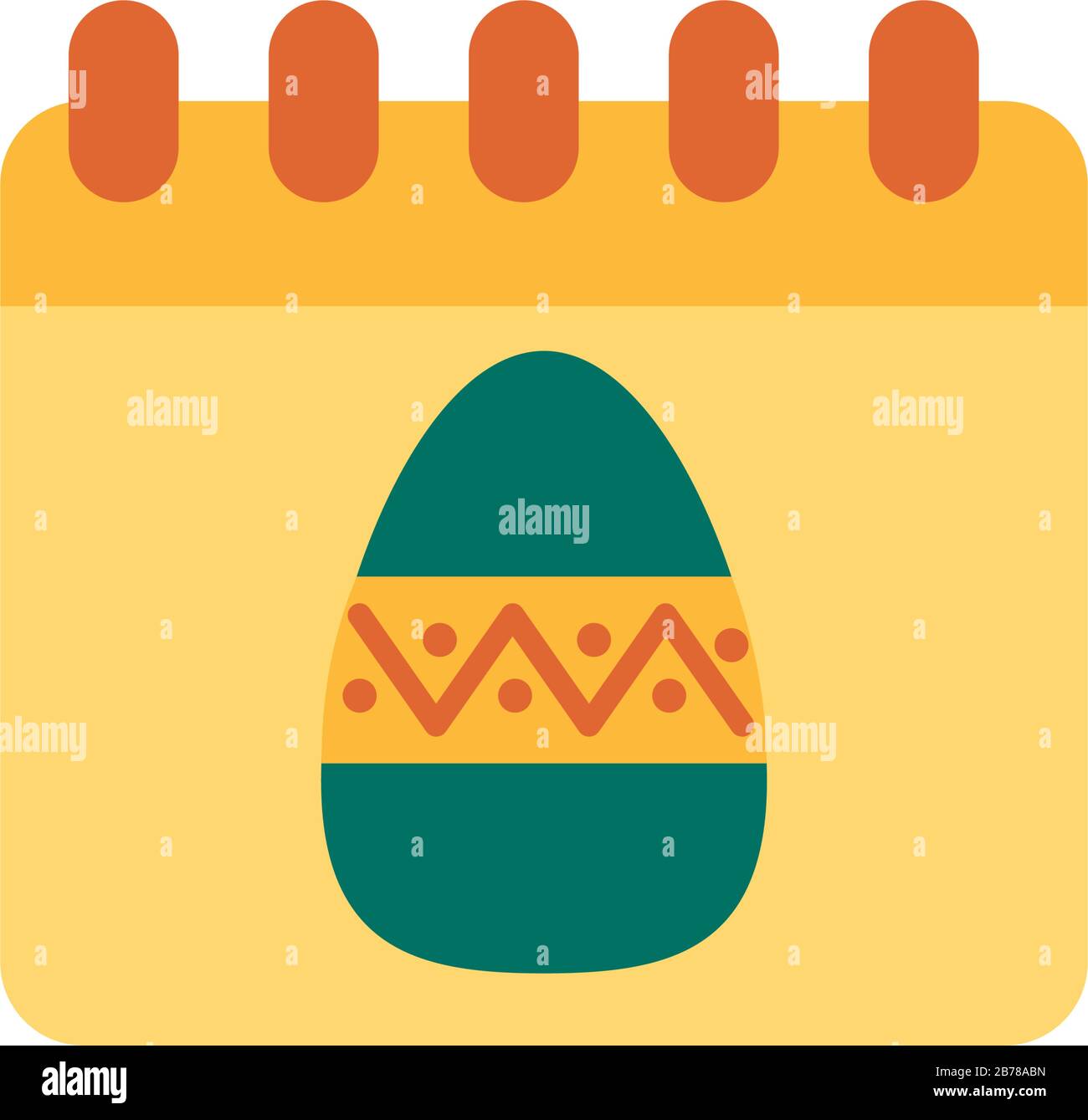 calendar with easter egg painted flat style Stock Vector Image & Art ...