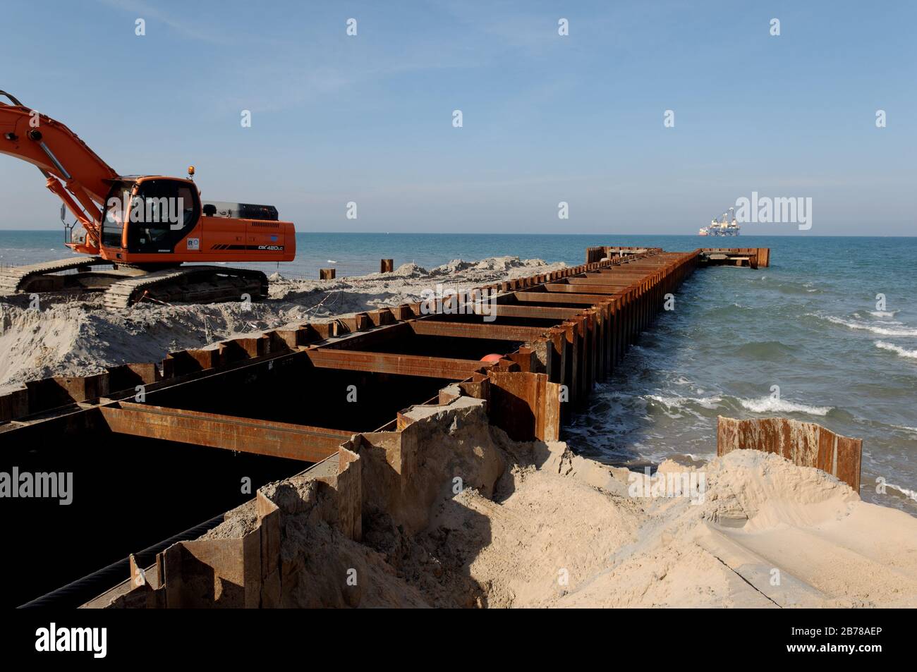 Gas Pipeline landfall Playa Les Deveses, Spain. A gas pipeline ...