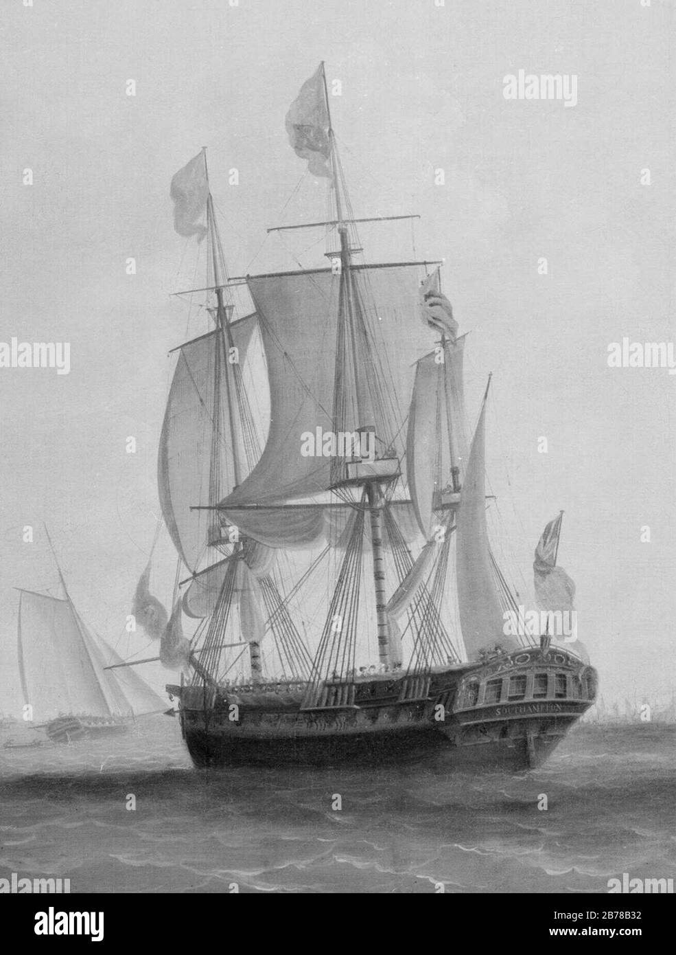 George III in HMS Southampton reviewing the fleet off Plymouth, 18 ...