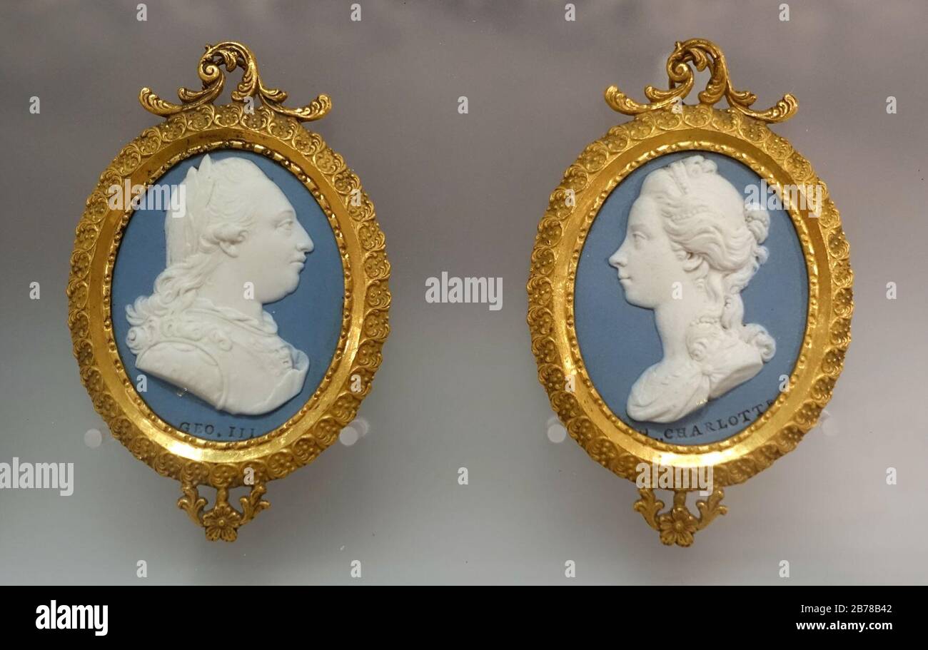 George III and Queen Charlotte, modeled by William Hackwood after waxes ...