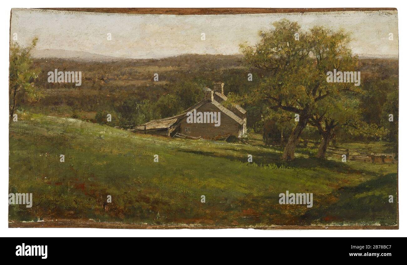 George Inness - Landscape with Farmhouse Stock Photo - Alamy