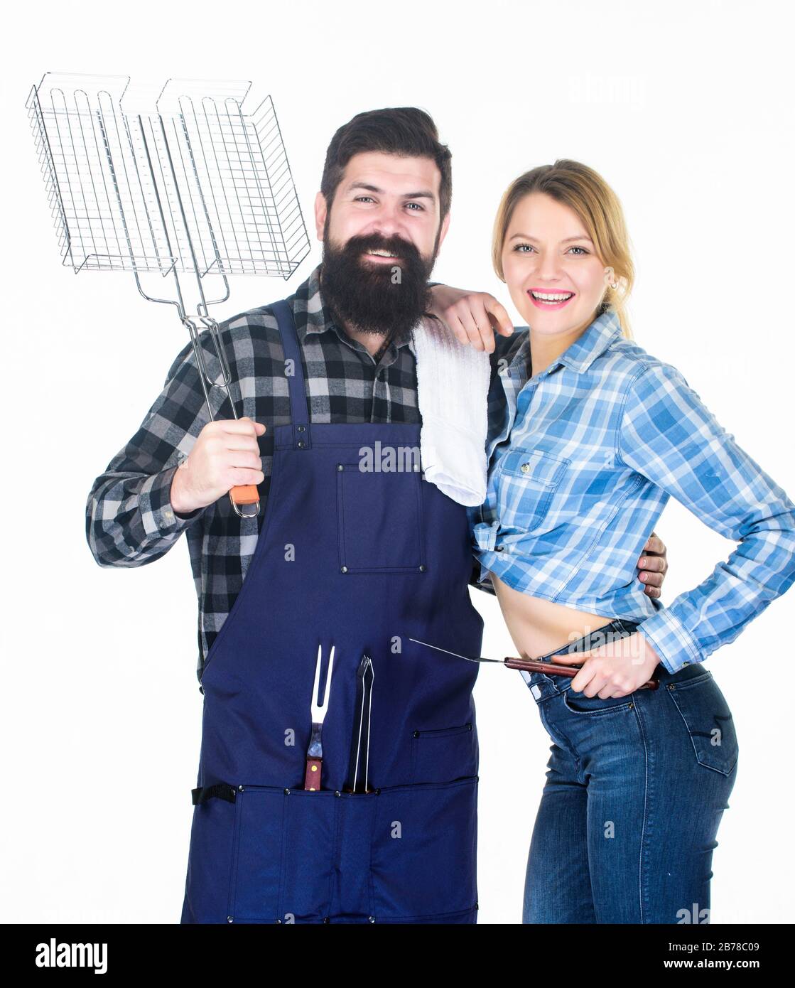 Backyard barbecue party. Cooking together. Essential barbecue dishes ...