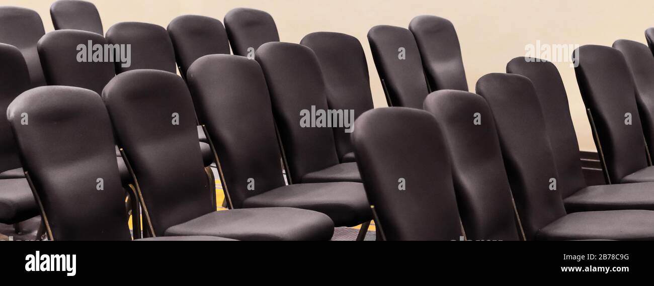 Empty chairs in a hotel conference room, business and interior design ...