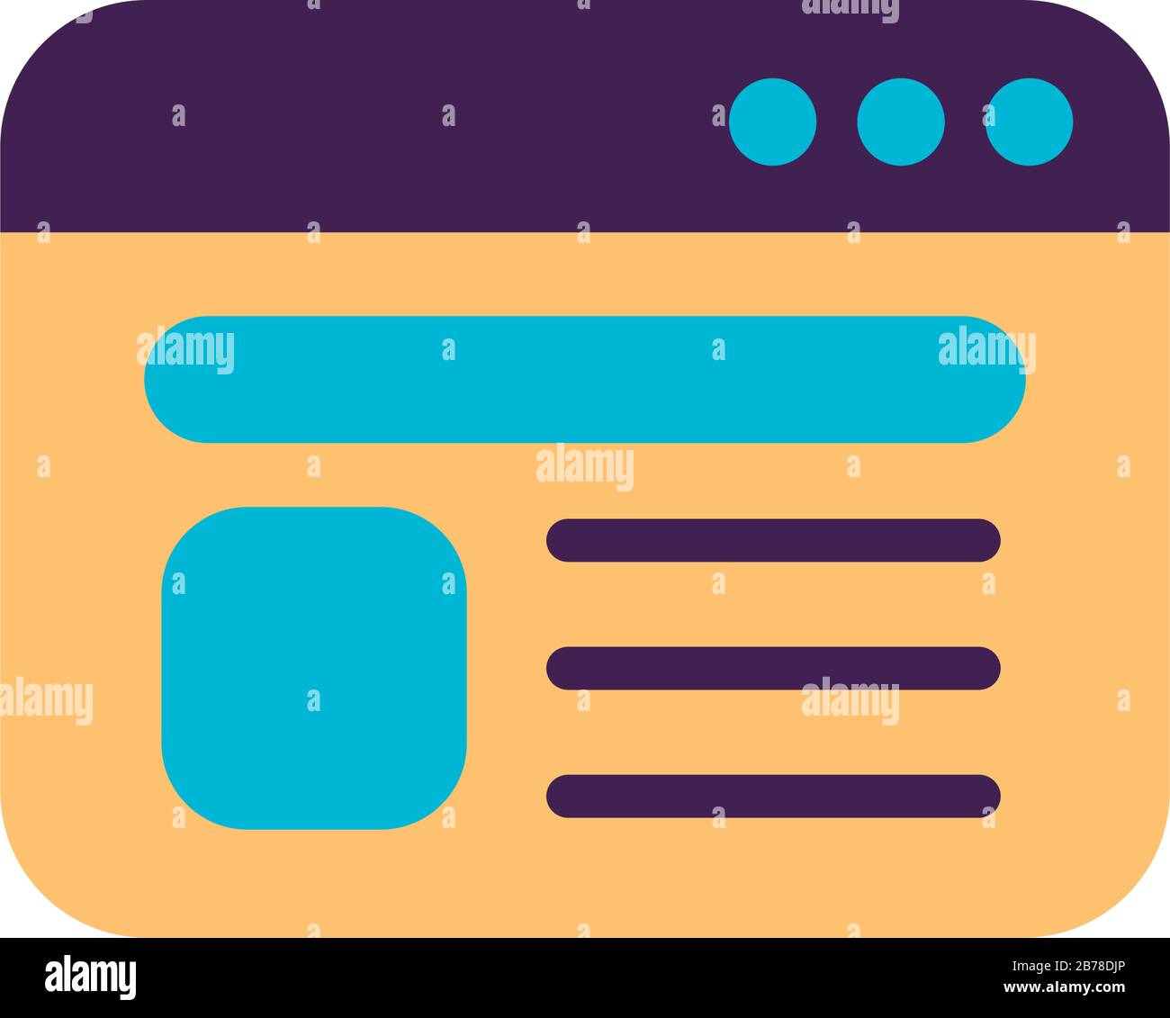 webpage template flat style icon Stock Vector Image & Art - Alamy