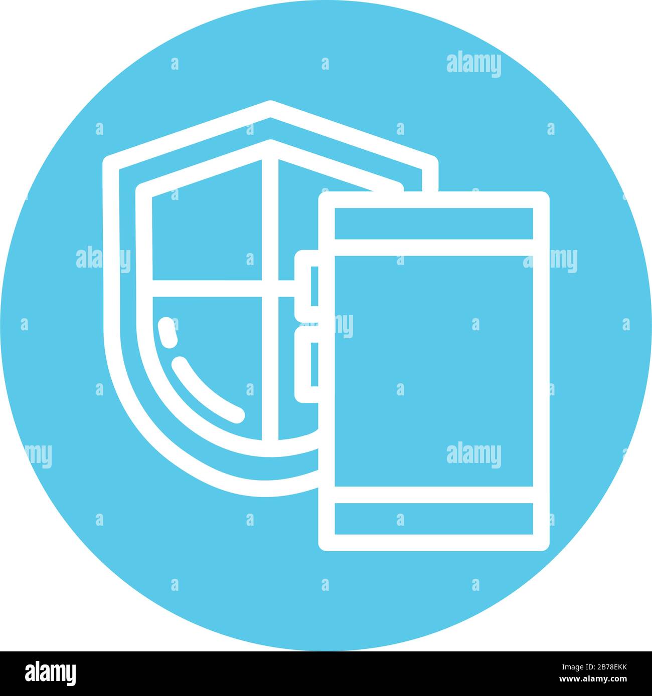shield with database, block and flat style icon vector illustration ...