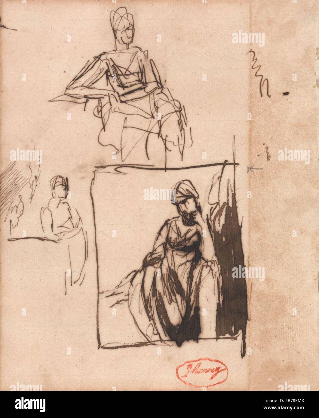 Seated woman three poses hi-res stock photography and images - Alamy