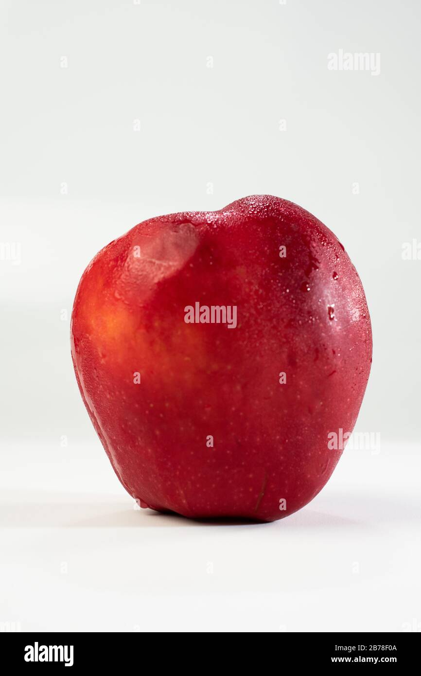 red apple on white background Stock Photo - Alamy
