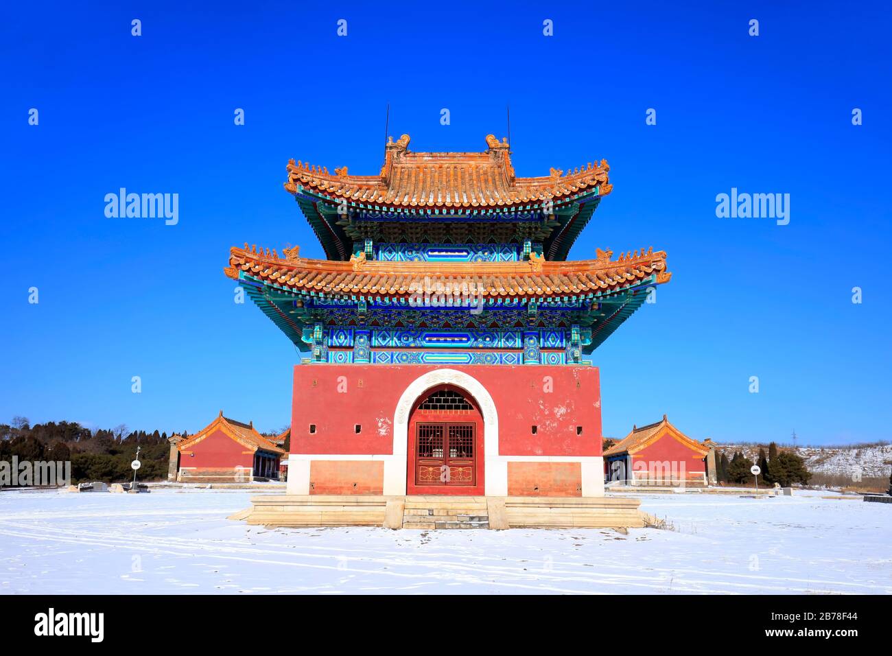 In the winter, Ancient Chinese architecture Stock Photo - Alamy