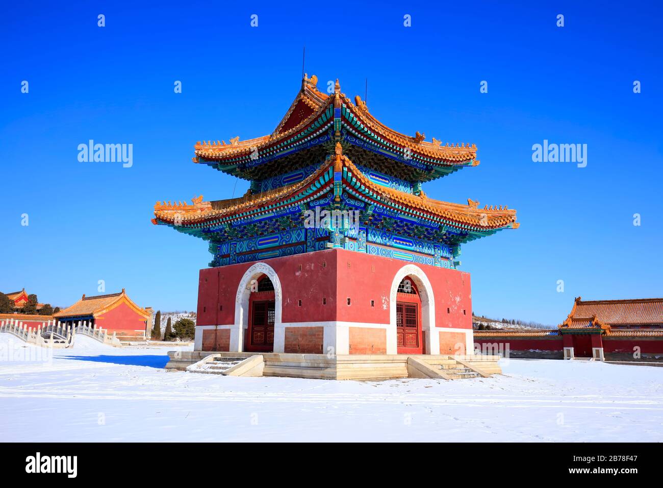 In the winter, Ancient Chinese architecture Stock Photo - Alamy