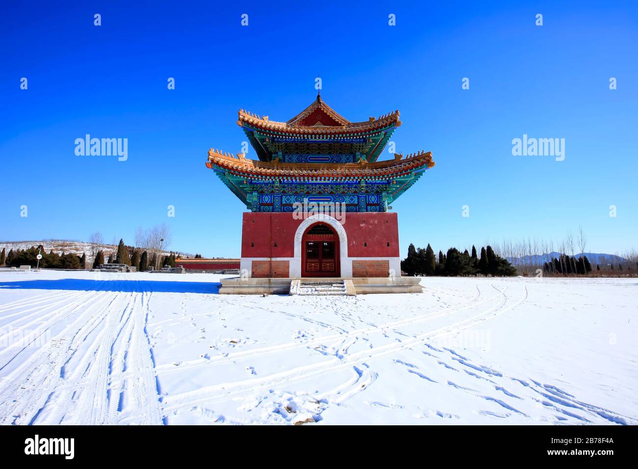 In the winter, Ancient Chinese architecture Stock Photo - Alamy