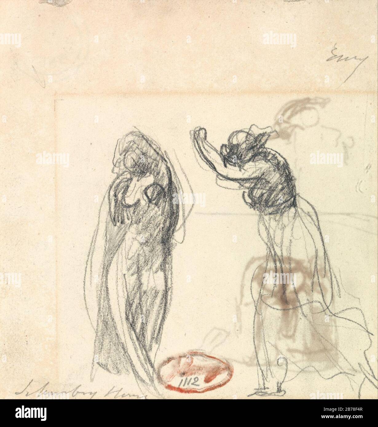 George Romney - Two Sketches of a Female Figure Stock Photo - Alamy