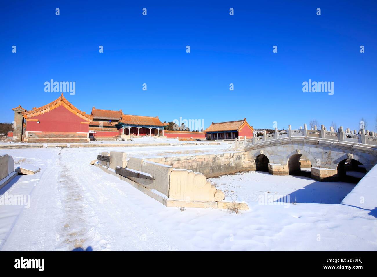 In the winter, Ancient Chinese architecture Stock Photo - Alamy