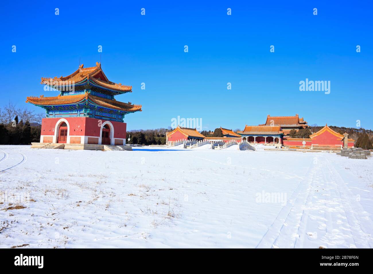 In the winter, Ancient Chinese architecture Stock Photo - Alamy