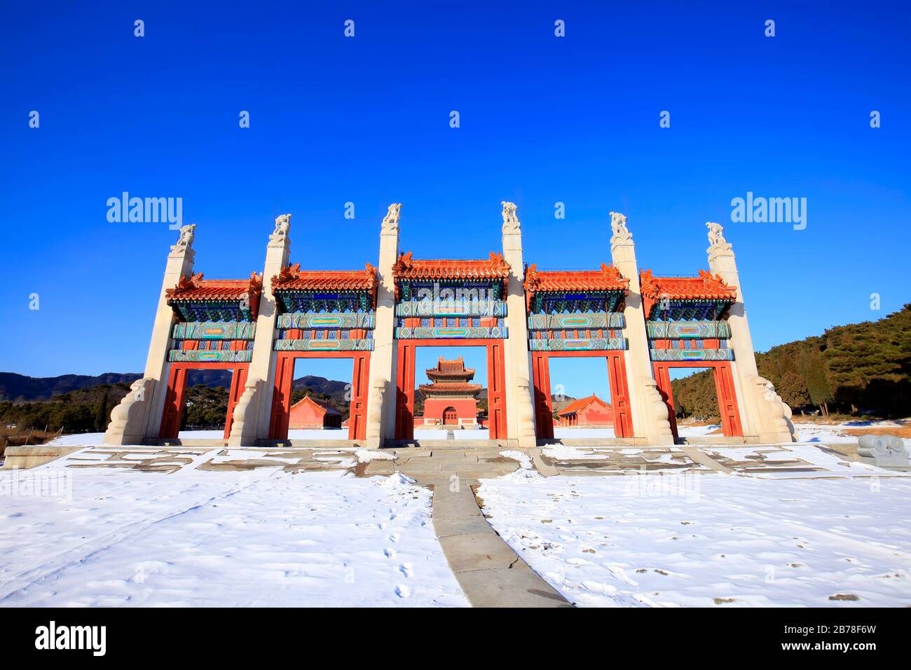 In the winter, Ancient Chinese architecture Stock Photo - Alamy
