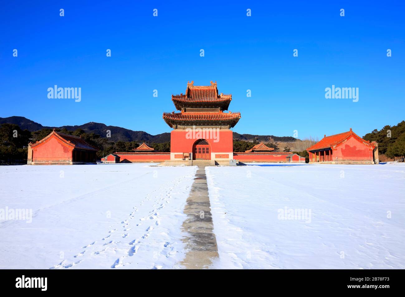 In the winter, Ancient Chinese architecture Stock Photo - Alamy