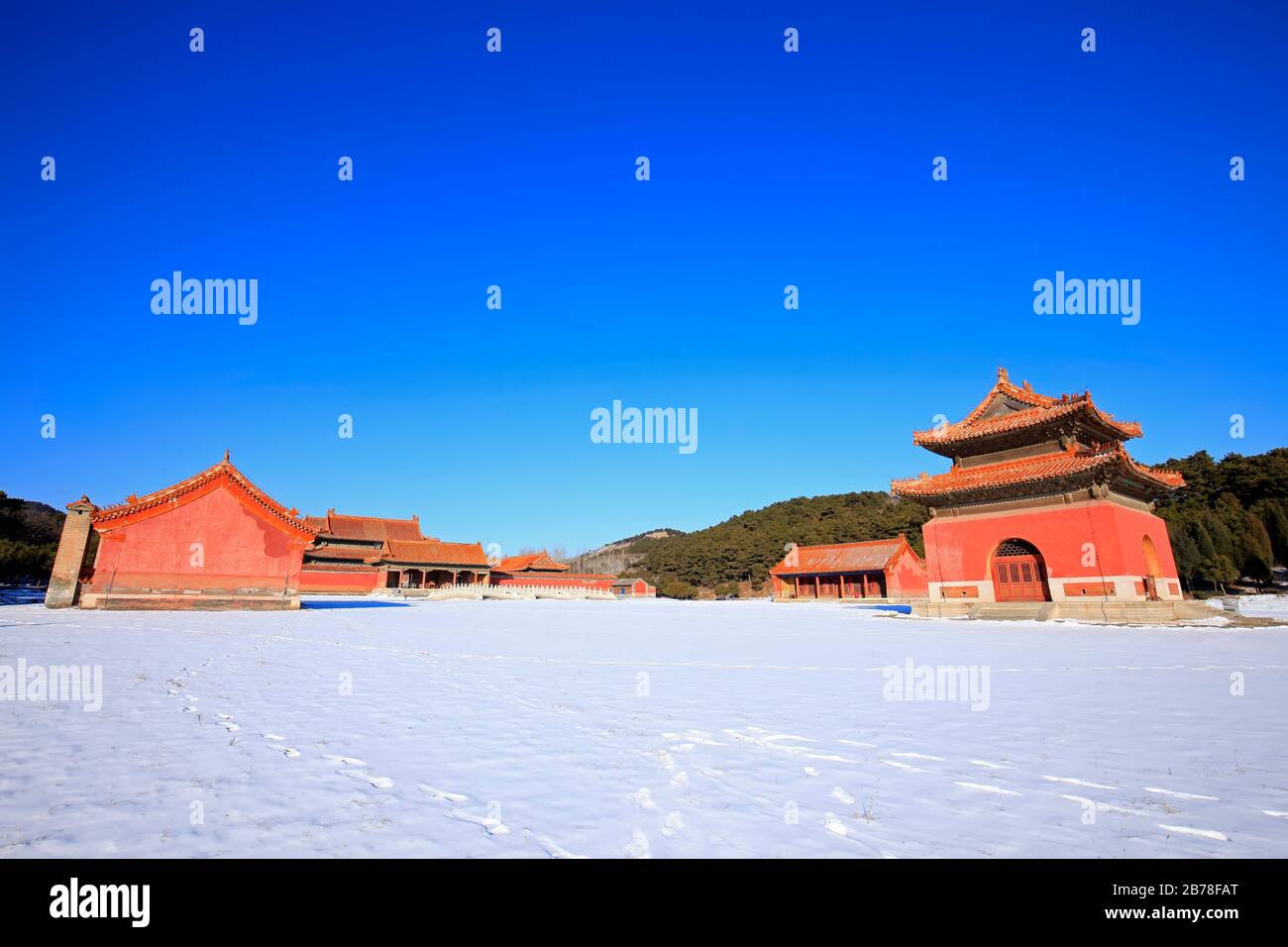 In the winter, Ancient Chinese architecture Stock Photo - Alamy