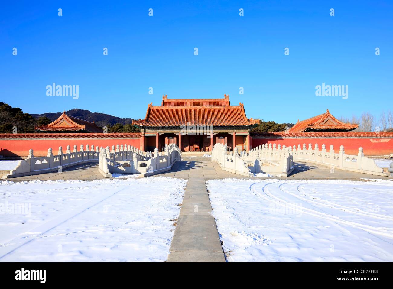 In the winter, Ancient Chinese architecture Stock Photo - Alamy