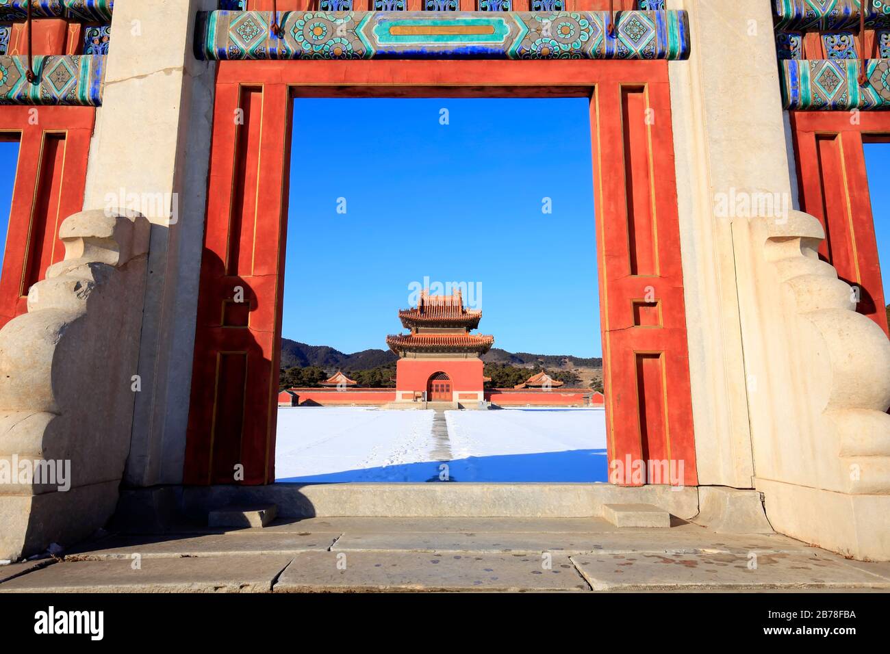 In the winter, Ancient Chinese architecture Stock Photo - Alamy