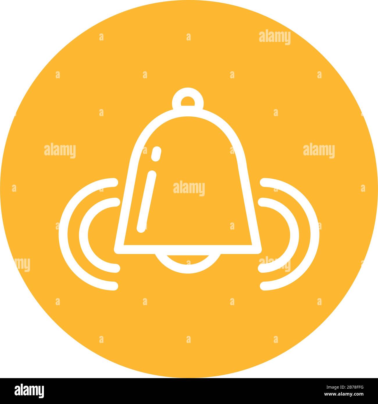 bell ringing, block and flat style icon vector illustration design ...