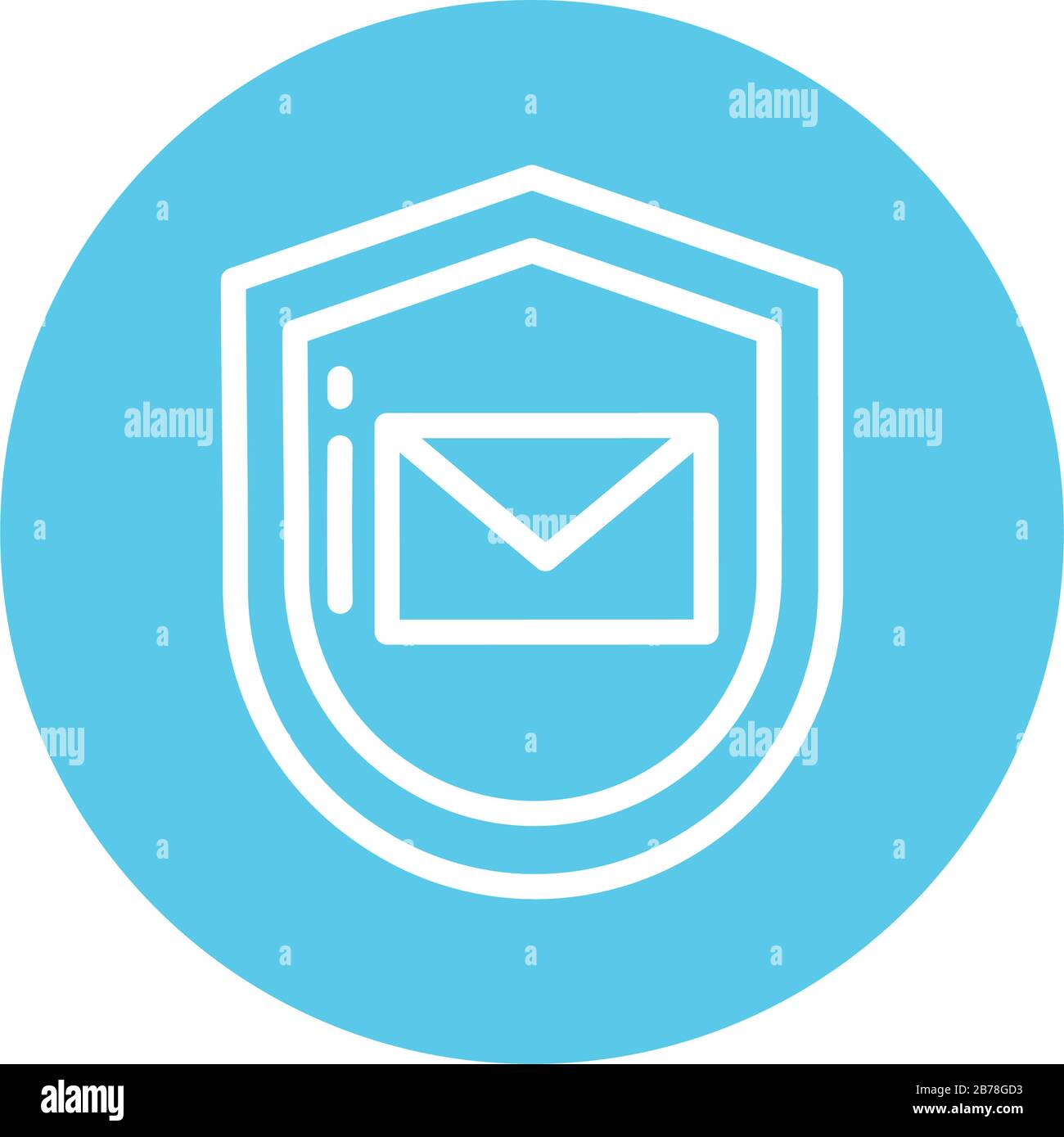 shield with letter, block and flat style icon vector illustration ...