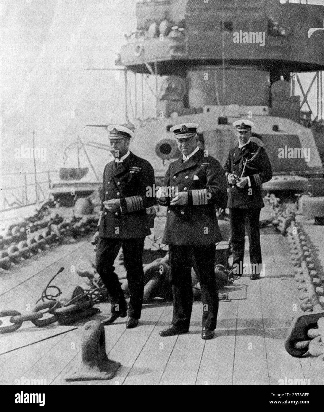 George V and Admiral Callaghan onboard HMS Iron Duke Stock Photo - Alamy