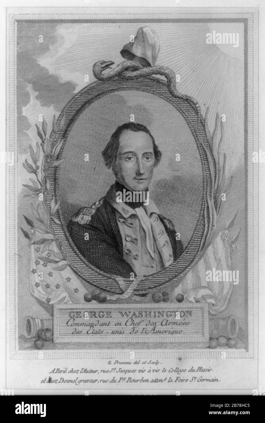 George Washington commandant en chef des armées des Etats-unis de l ...