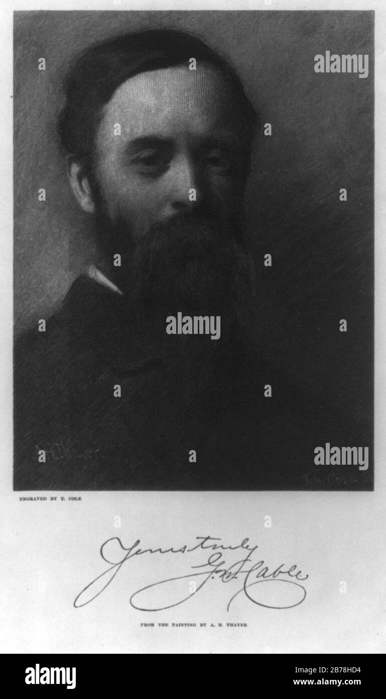George Washington Cable, 1844-1925 - engraved by T. Cole Stock Photo ...