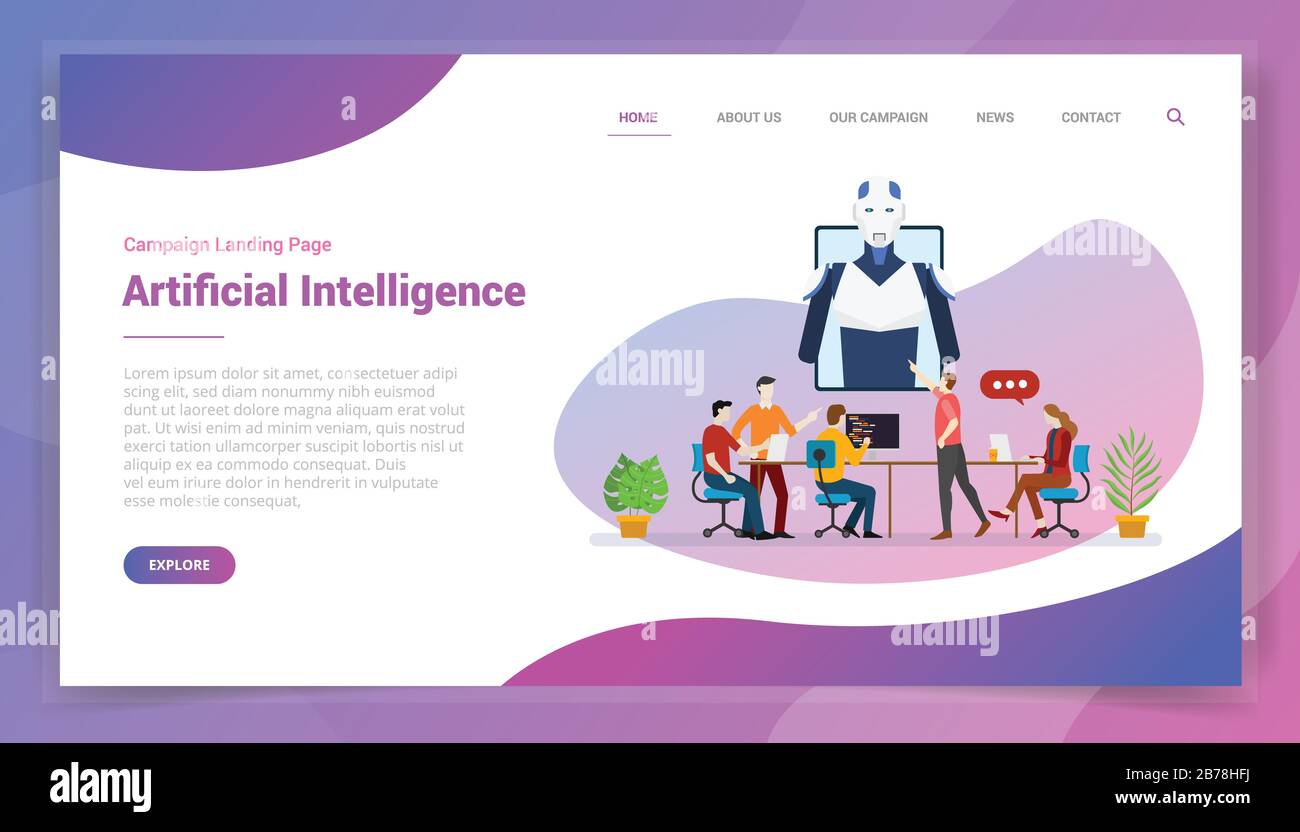 ai artificial intelligence or robot development for website template or ...