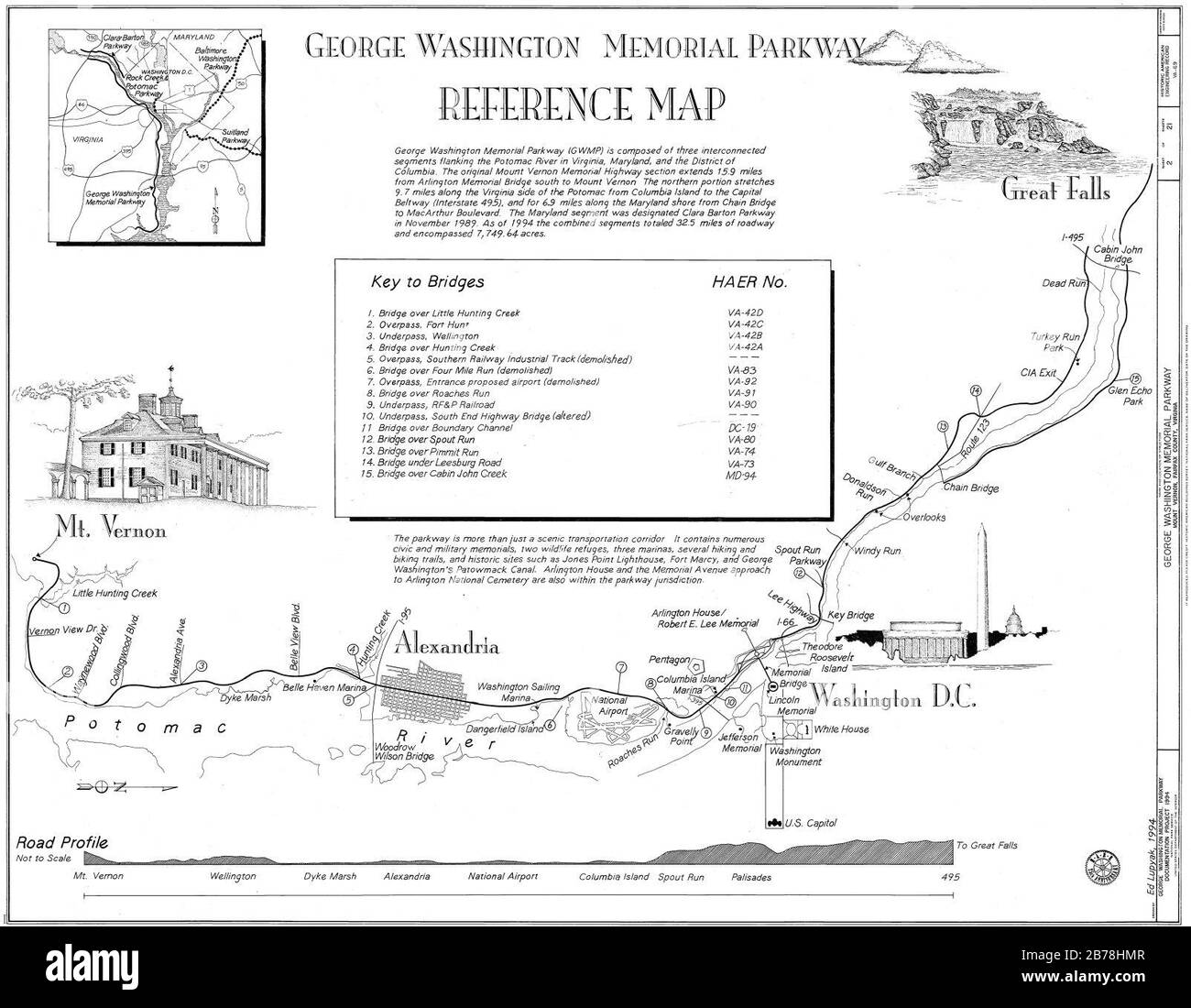 George Washington Memorial Parkway - Reference Map Stock Photo - Alamy