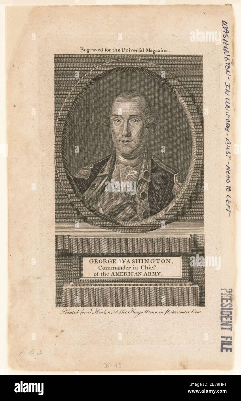 George Washington, Commander in Chief of the American Army Stock Photo ...