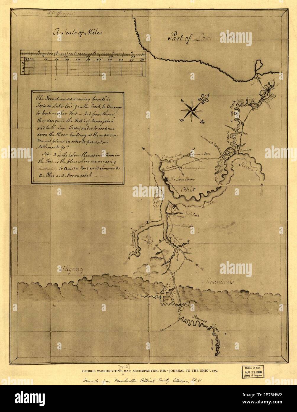 George Washington's map, accompanying his ‘journal to the Ohio‘, 1754 ...